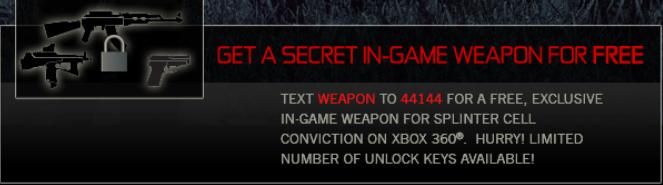 Splinter Cell Conviction Demo and Secret Weapon Code!