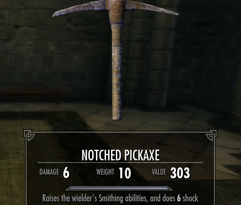 Is This Pickaxe in Skyrim a Nod to Notch and Minecraft?