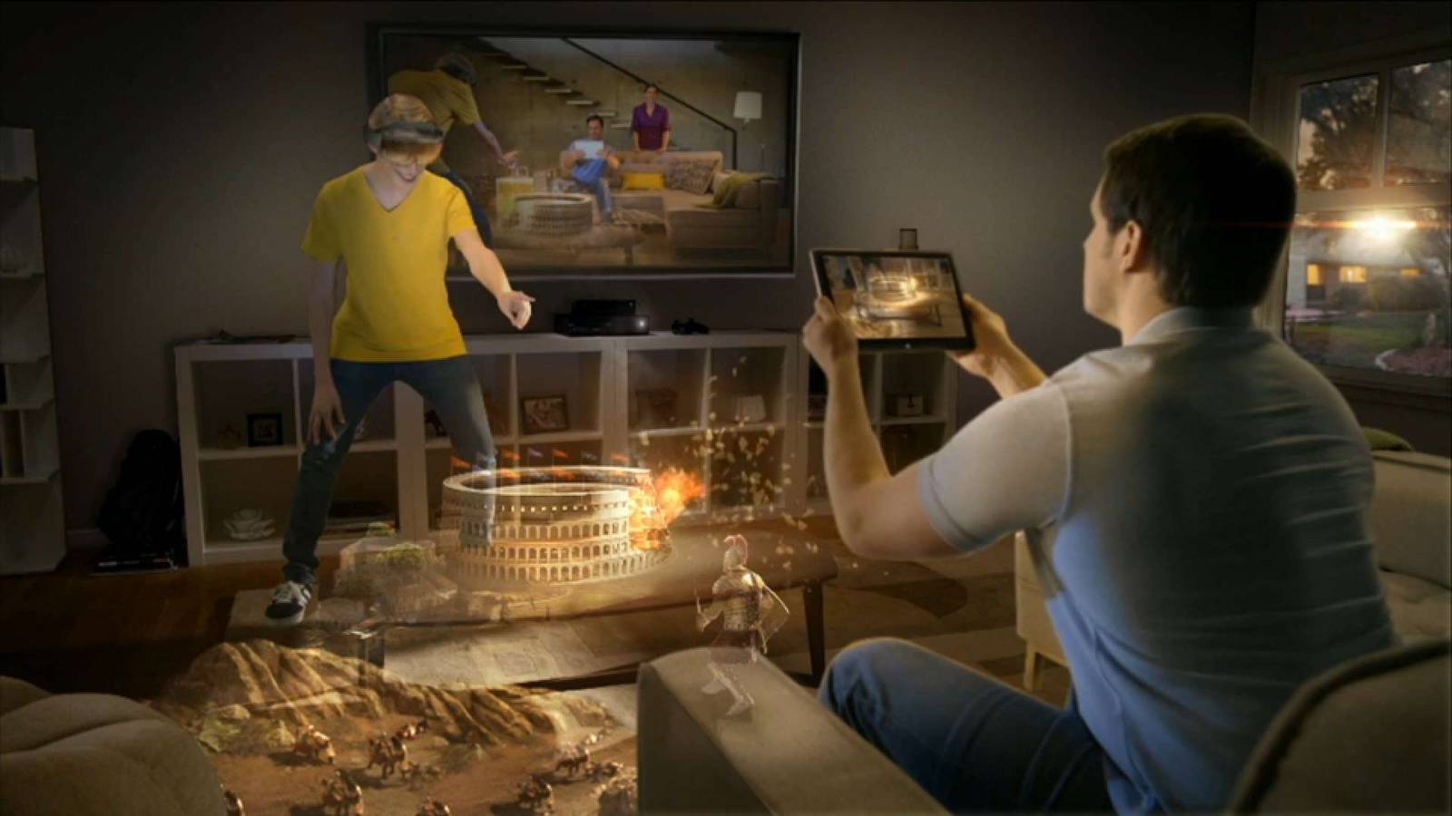 Microsoft Shows Augmented Reality Headset Concept Interacting with Xbox One