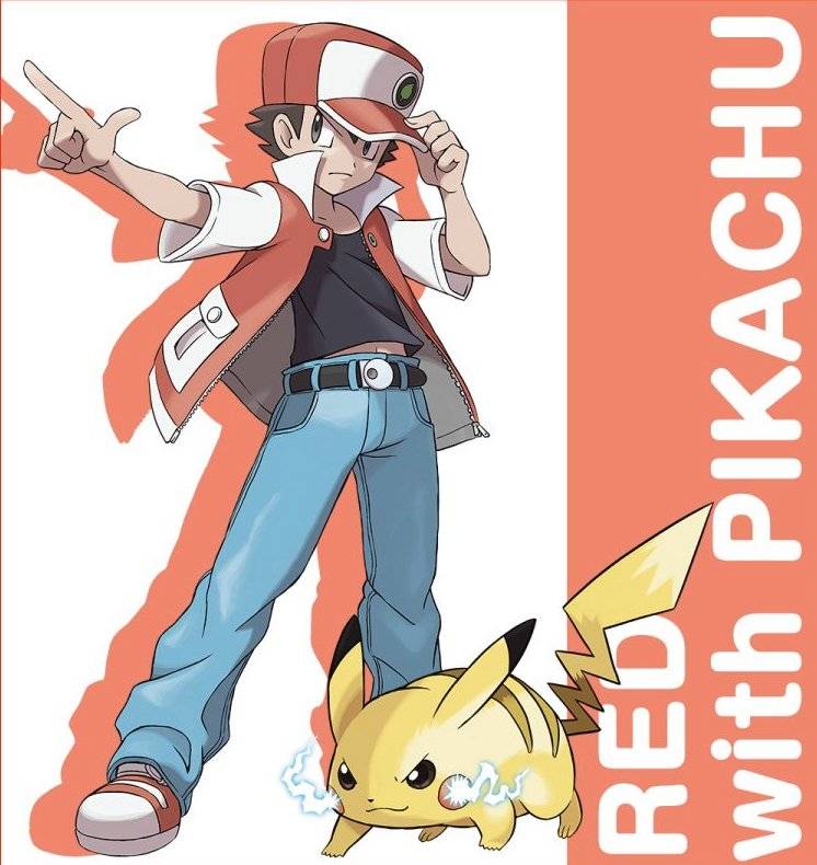 Full Artwork of Original Trainer Red and Pikachu by Pokémon Character ...
