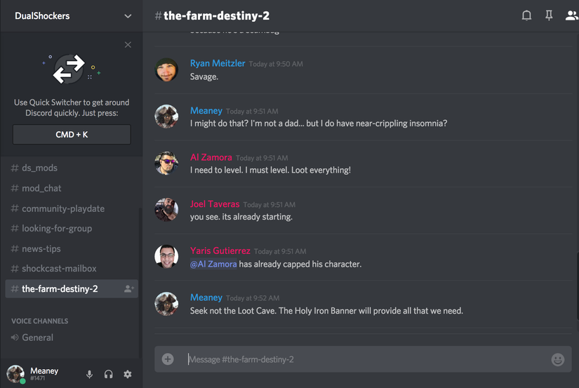 Talking Destiny 2 on Discord with DualShockers