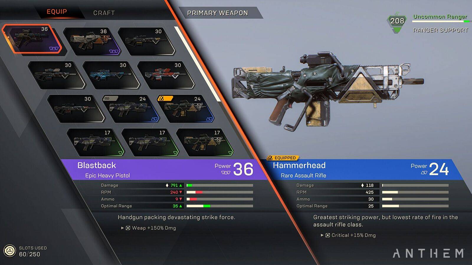 Anthem Patch Fixes Masterworks Crafting and Weapon Inscription Problems