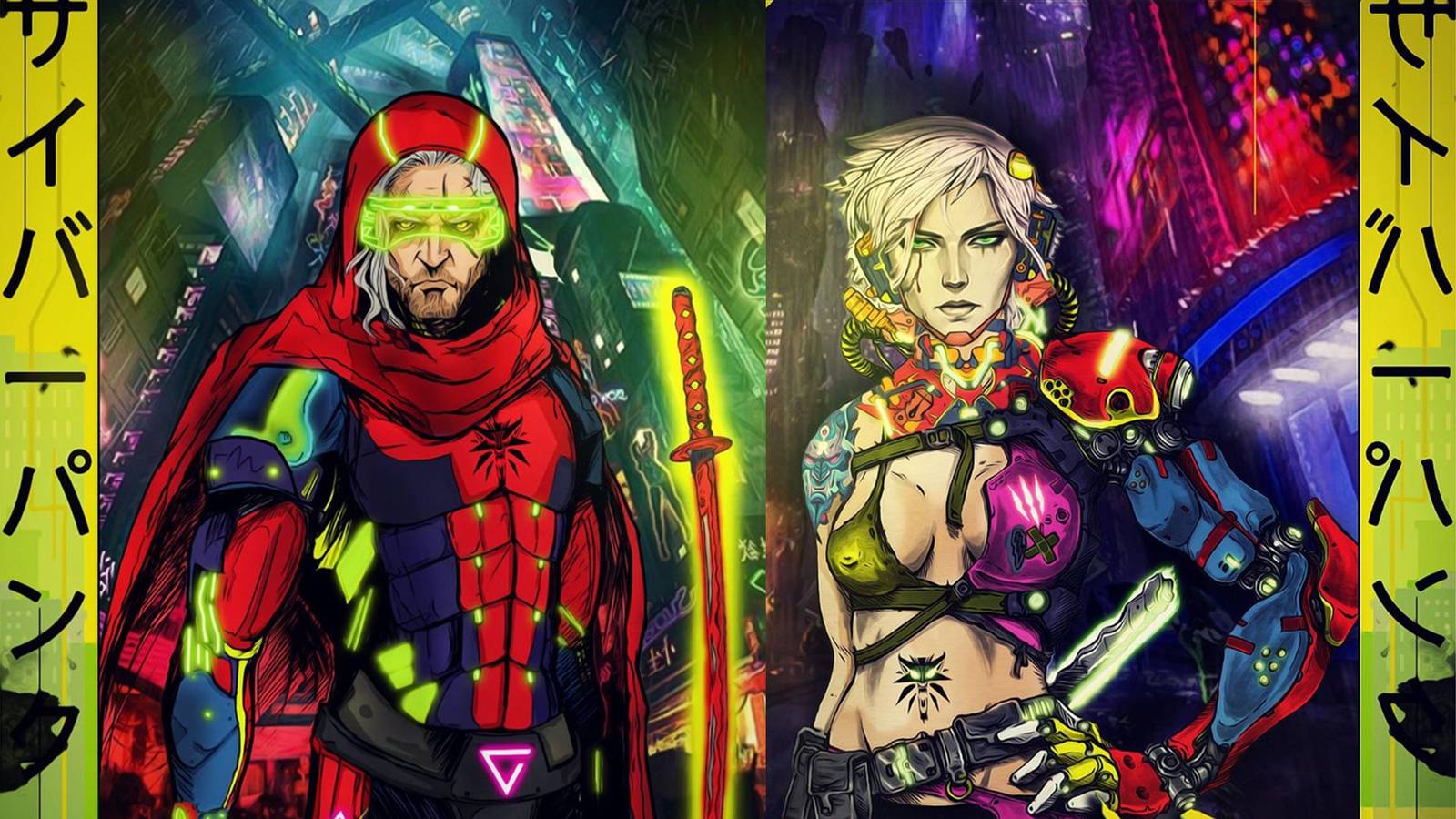 Cyberpunk 2077 Meets The Witcher In This Geralt and Ciri Fan Art