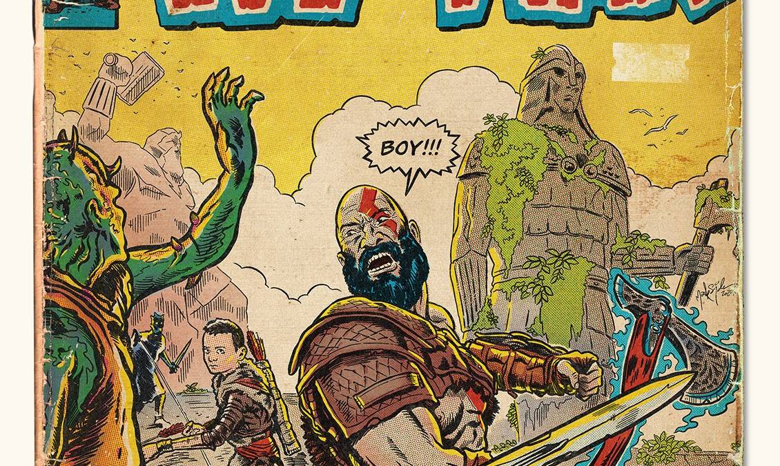 God of War Inspired Comic Book Art Depicts Kratos and Atreus in Battle