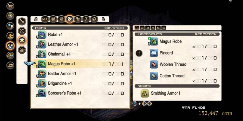 Tactics Ogre: Reborn - Best Craftable Armor