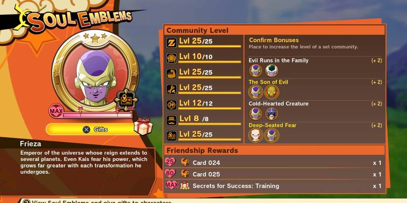 Dragon Ball Z: Kakarot - How To Use Soul Emblems And The Community Board