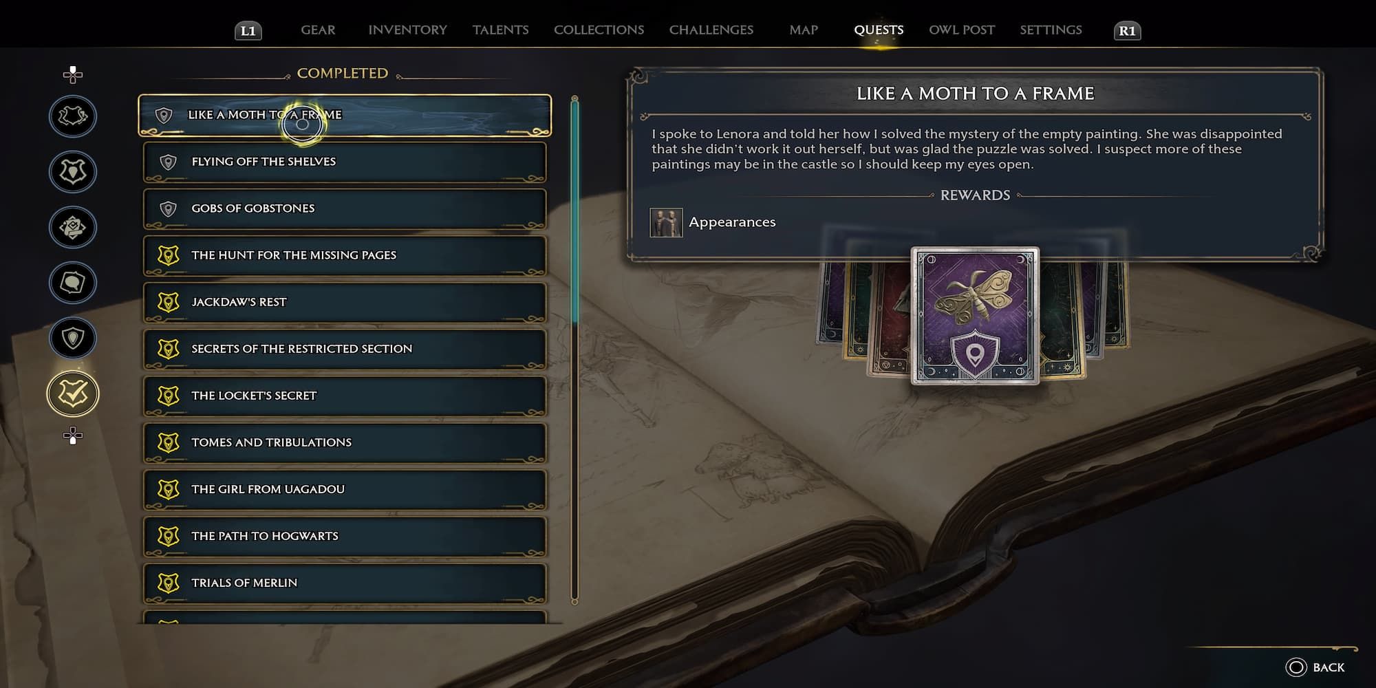 Hogwarts Legacy: Like A Moth To A Frame Side Quest Walkthrough