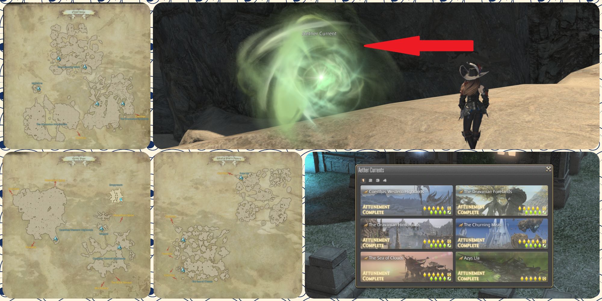 Final Fantasy 14: Heavensward - All Aether Current Locations