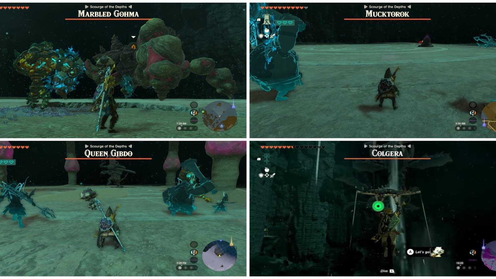 Tears Of The Kingdom - All Temple Boss Locations In The Depths