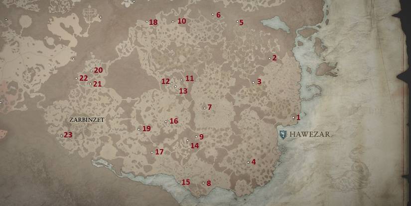 Diablo 4: All Side Dungeon Locations In Hawezar