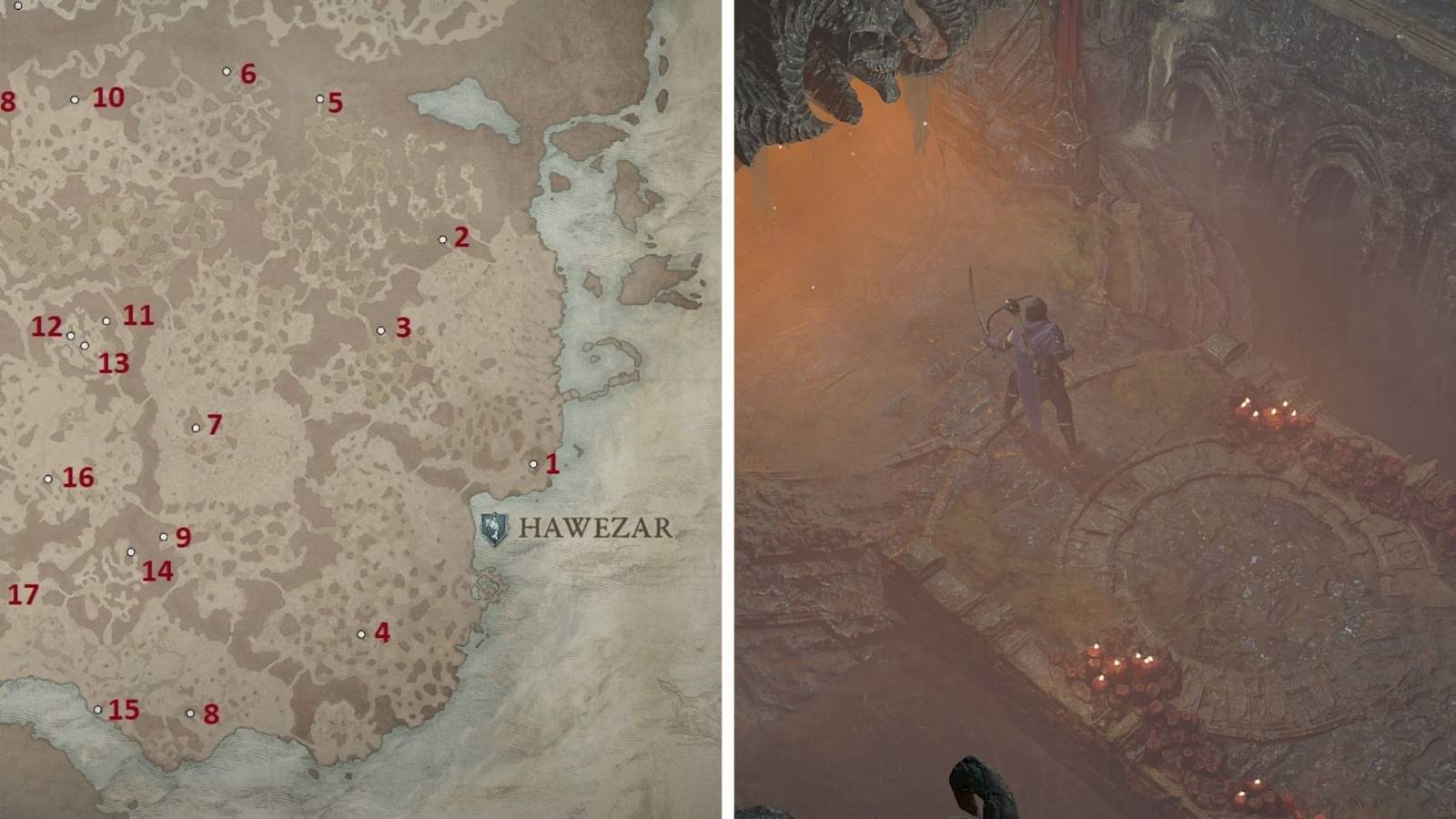 Diablo 4: All Side Dungeon Locations In Hawezar