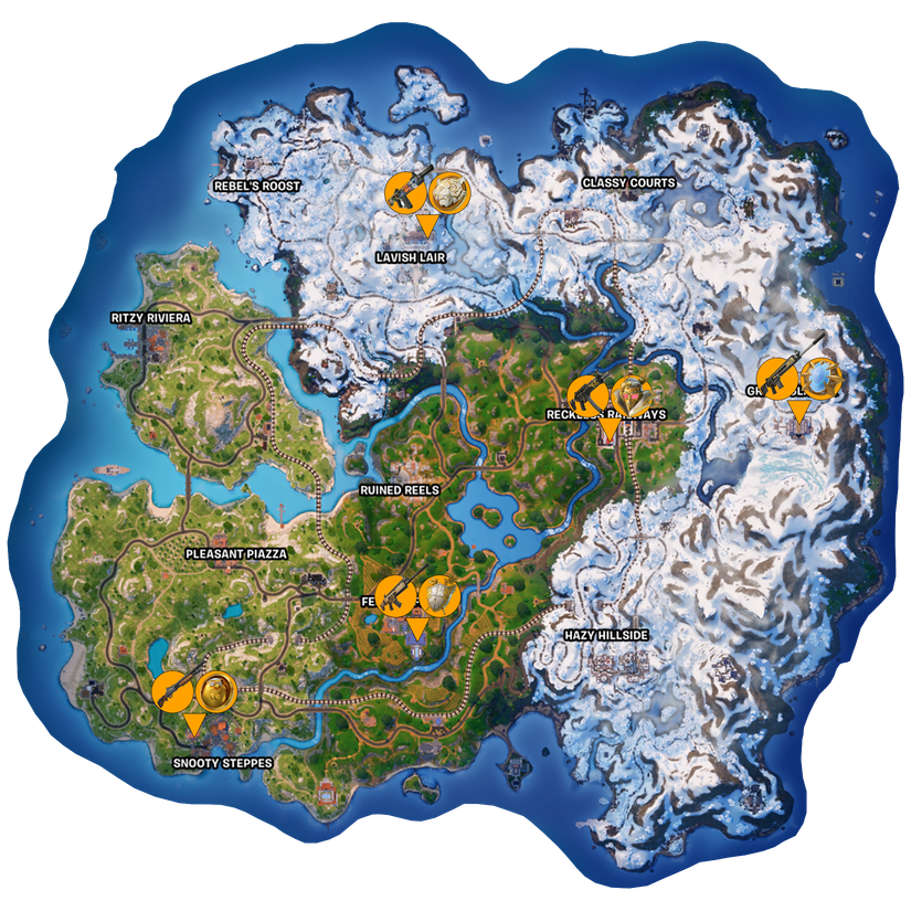 Fortnite Chapter 5 Season 1: All Mythic & Medallion Item Locations