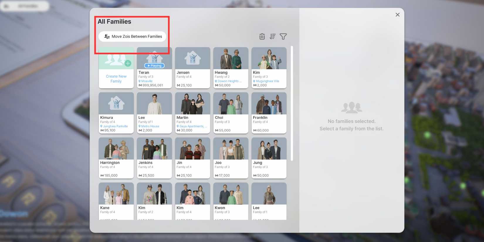 InZOI: How to Edit Families