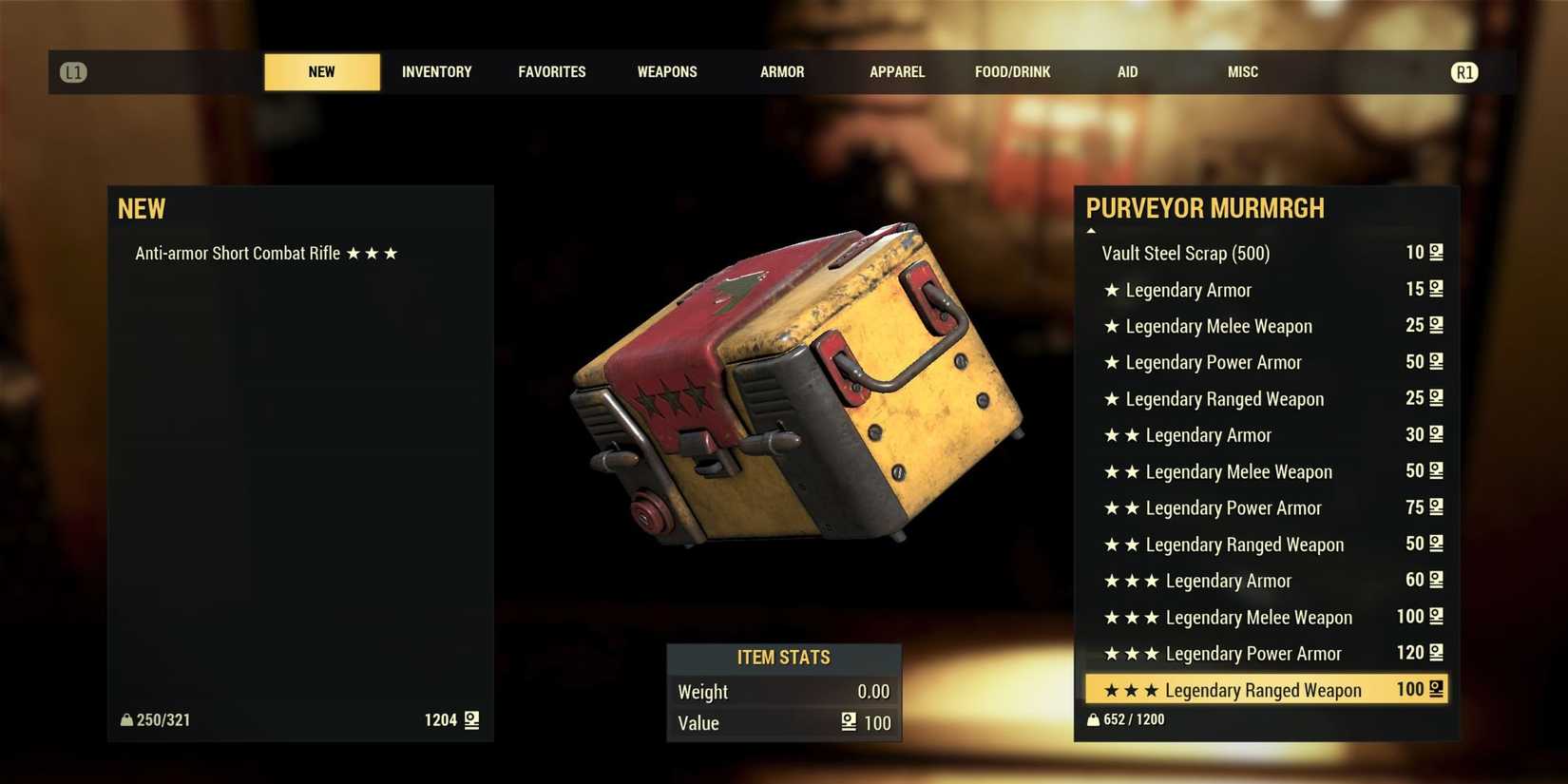 What is Legendary Exchange in Fallout 76