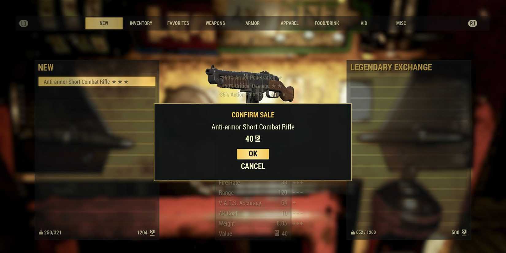 What is Legendary Exchange in Fallout 76