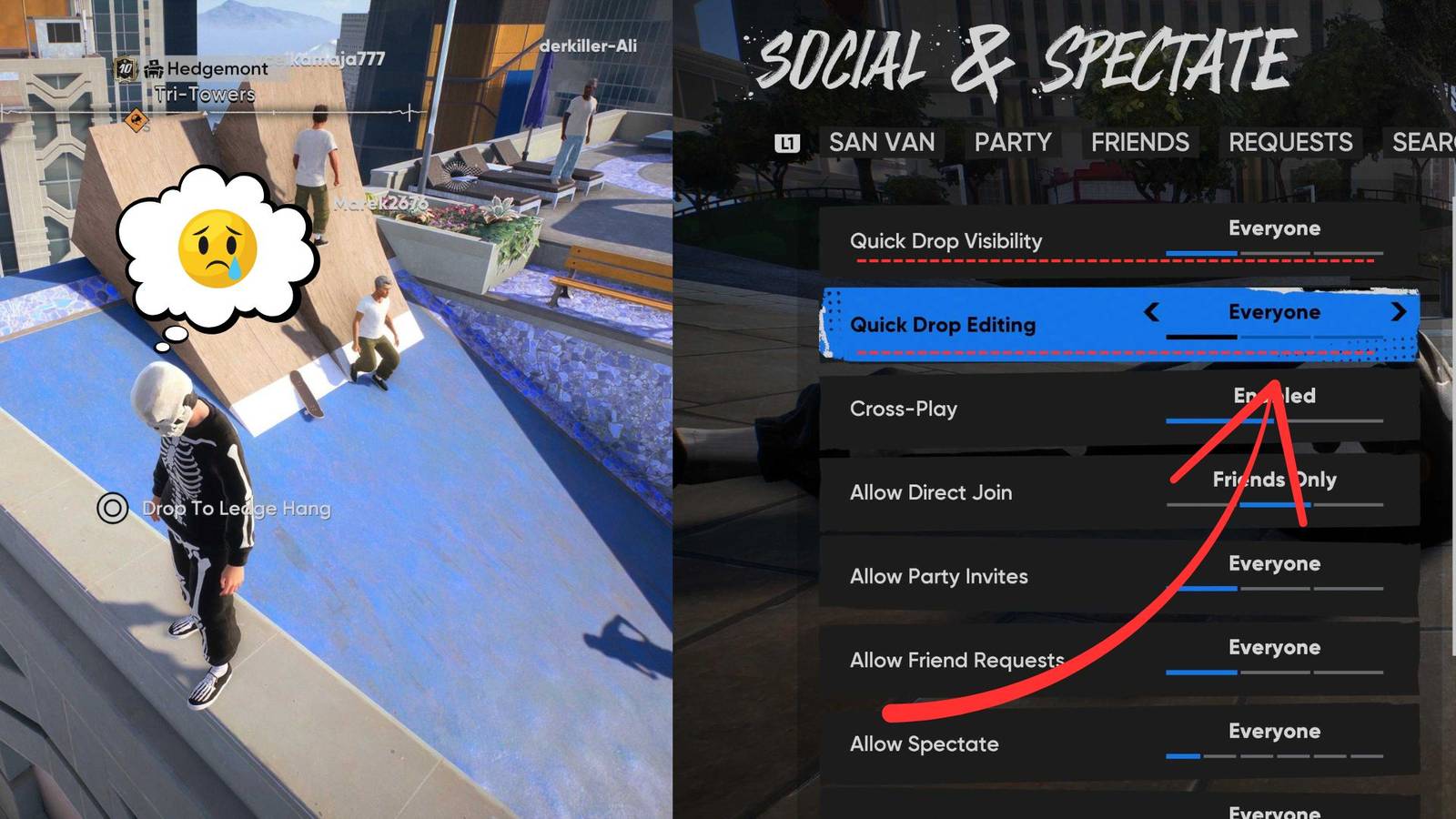 Skate: How To Remove Other Player's Ramps & Quick Drops