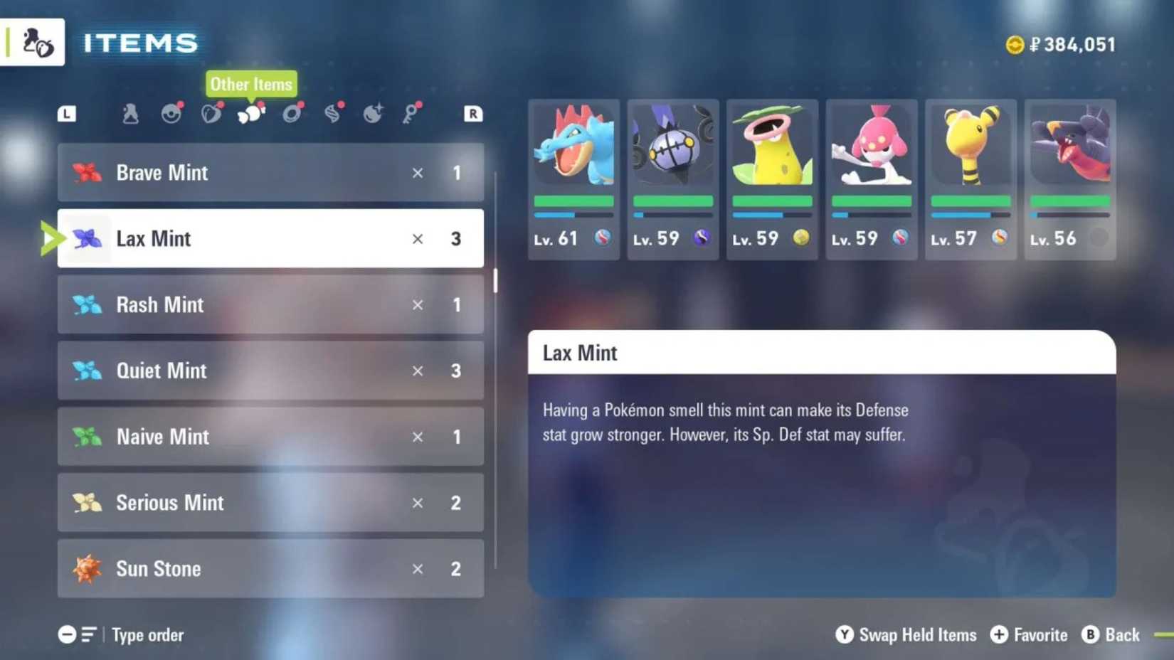Where to Buy Mints in Pokémon Legends: Z-A